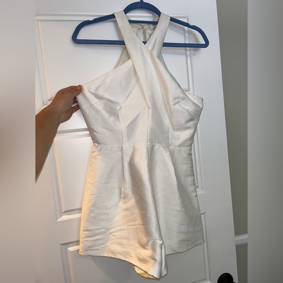 Pants & Jumpsuits | White Formal Romper Cross Neck | Poshmark